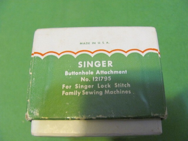 Vintage Singer Sewing Machine Buttonhole Attachment with Manual & Box ...
