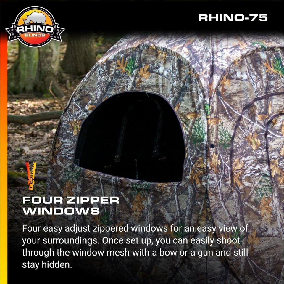 2 Person Hunting Ground Blind Portable Pop-Up Hub Blind Deer Turkey ...