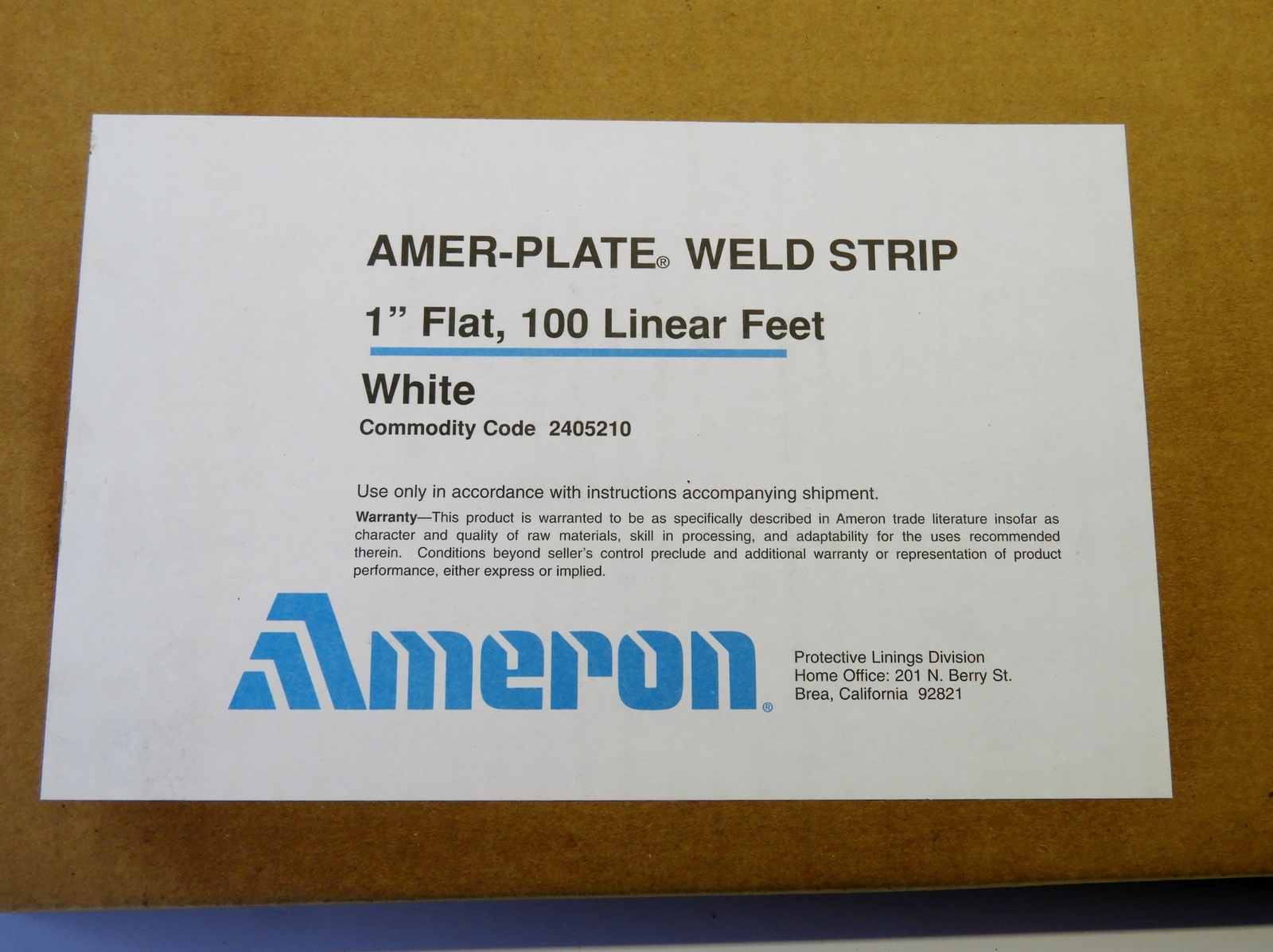 3-Rolls Ameron Amer-Plate Weld Strip 1" Flat 100ft White 2405210 | eBay