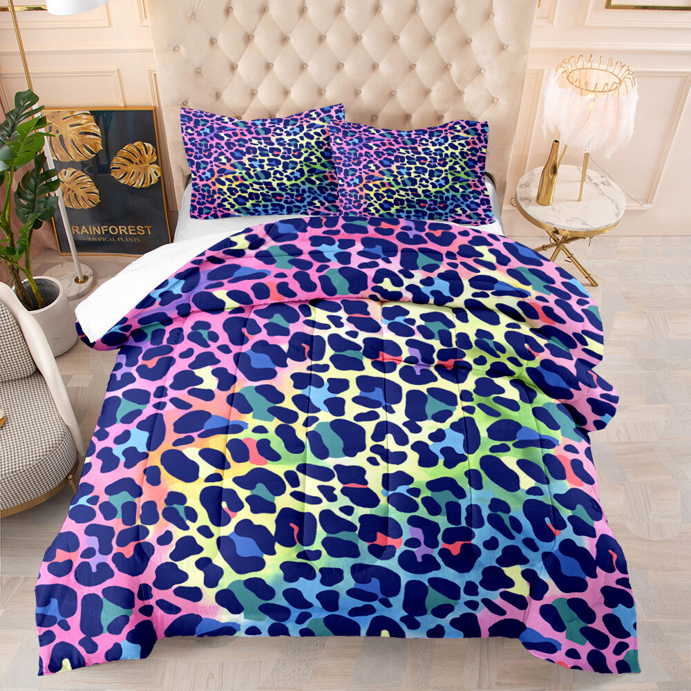Rainbow Cheetah Print Bedding