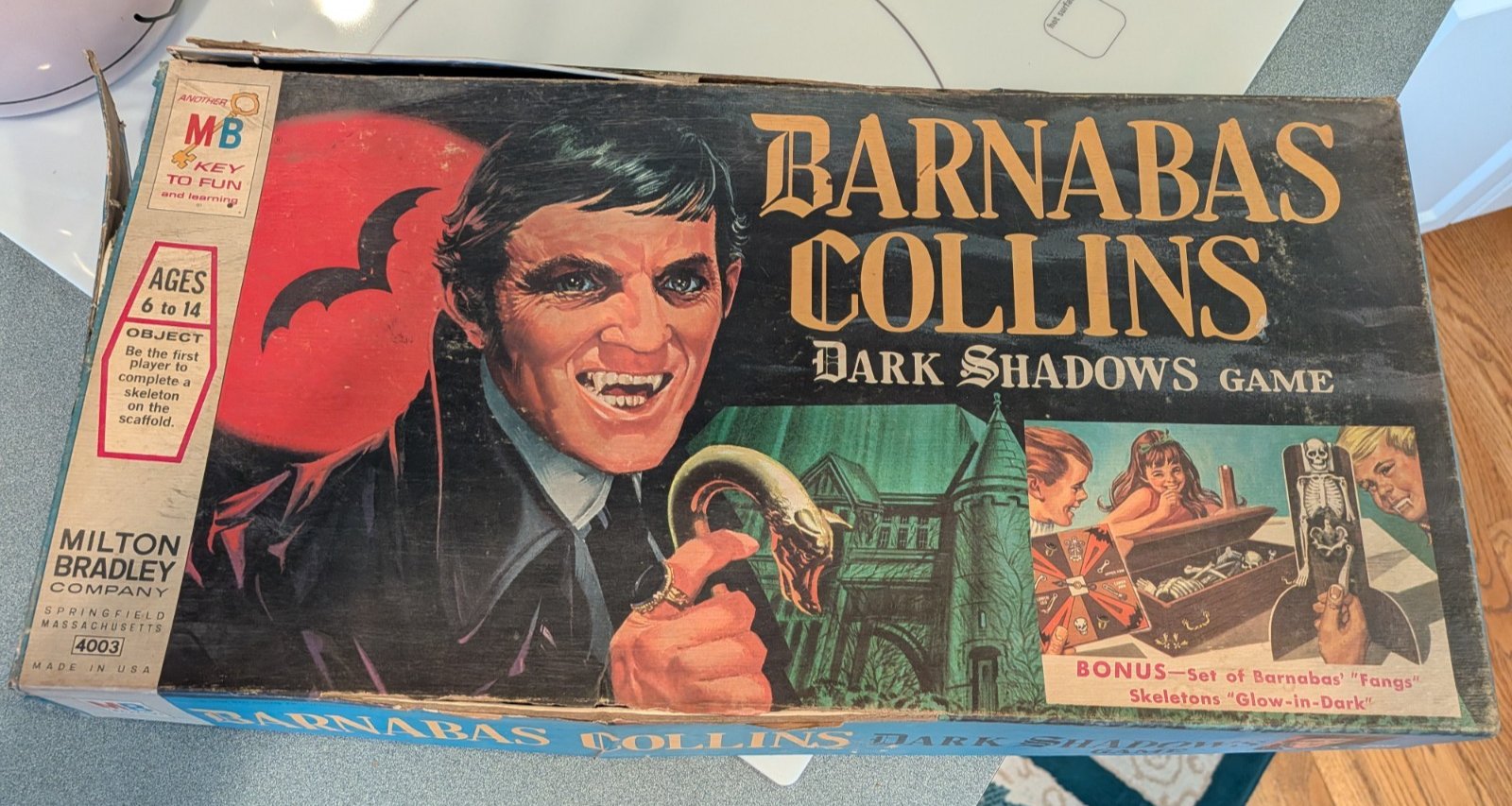 Vintage Barnabas Collins Dark Shadows Game 1969 Milton Bradley No Fangs ...