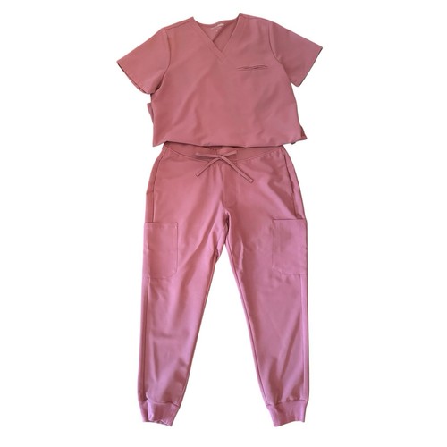 MANDALA Scrub SET 1 Pocket Top & 9 Pocket Jogger Pant Mauve Women Size ...