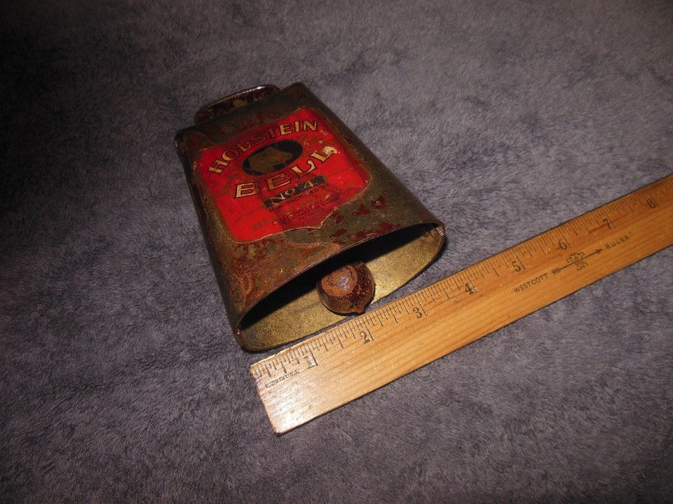 Vintage Holstein Cow Bell Size No. 4 with Label Blum Mfg Brass Great ...