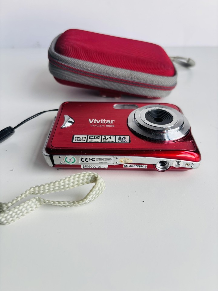 Vivitar ViviCam 8025 Camera 8.1 MP Digital Red Touch Screen 2.4in LCD ...