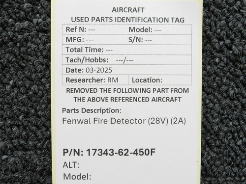17343-62-450F Fenwal Fire Detector (28V) (2A) | eBay