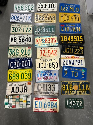 VARIETY OF VINTAGE LICENSE PLATES US CA GER TOTAL 31 | eBay