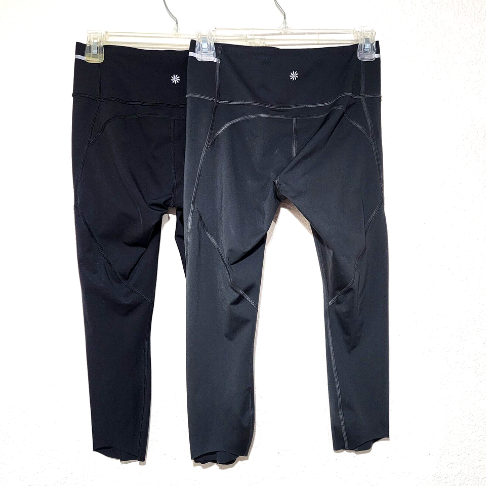 Athleta Sonic Reflective Capri Legging Crop Pants *2 PAIR* Small Black ...