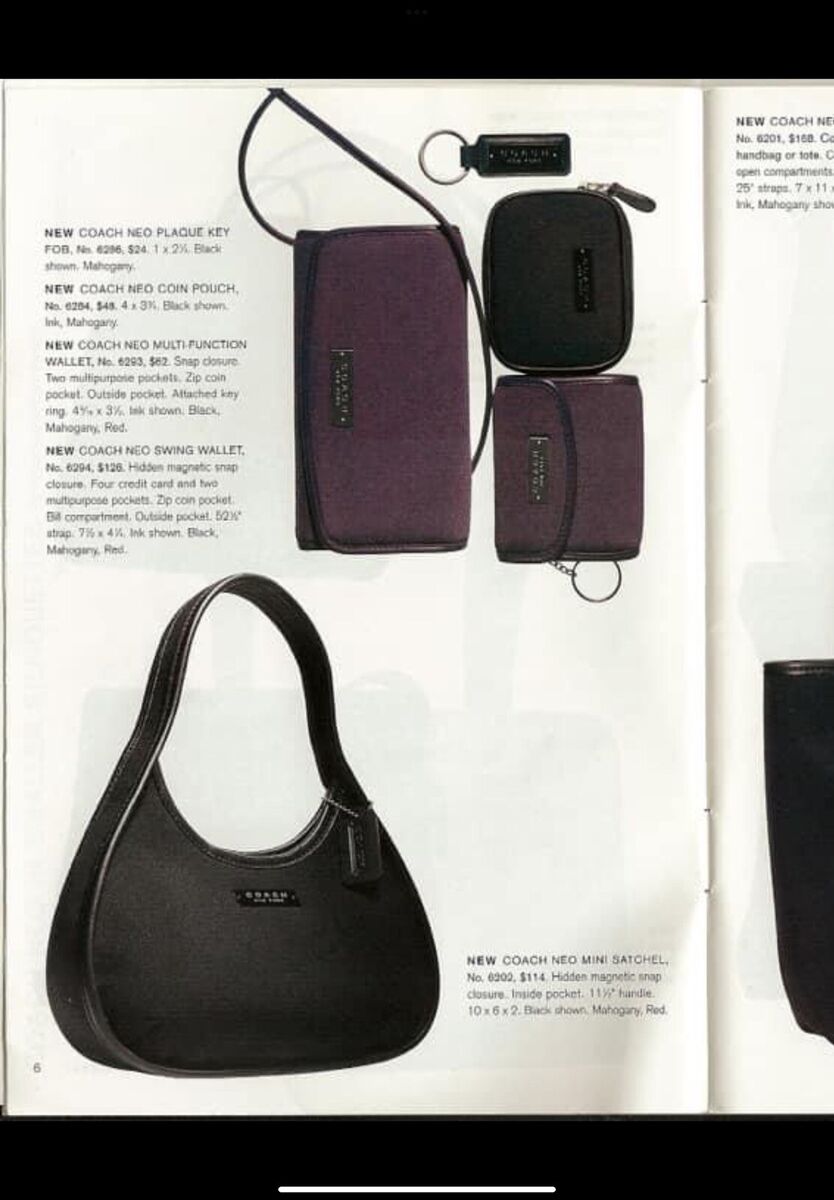 Vintage Coach Mini Neo Ergo Zip Neoprene & Leather Satchel Vintage Coach Mini Neo Ergo Zip Neoprene & Leather Satchel