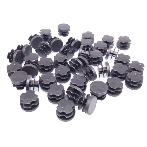 50pcs Round Plastic Black Blanking End Cap Caps Tube Pipe Inserts Plug ...