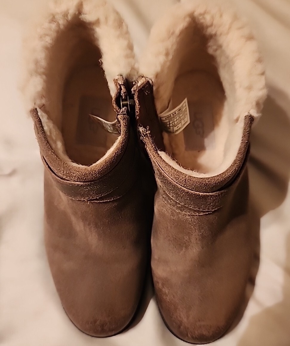 Ugg Benson Boot Brown Suede Shearling Ankle Bootie US… - Gem