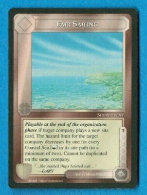 Middle-Earth CCG MECCG Fair Sailing The Wizards Limited LOTR Rare Card ...