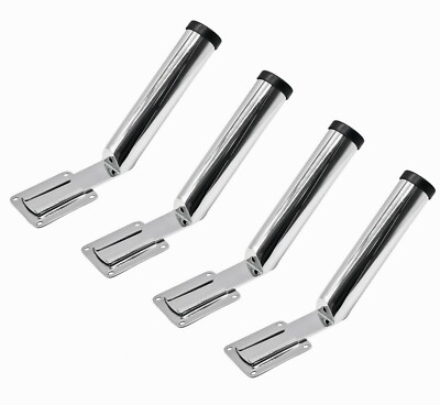 4X Boat Fishing Rod Holder Stainless Steel Removable Transom Rod Slide ...