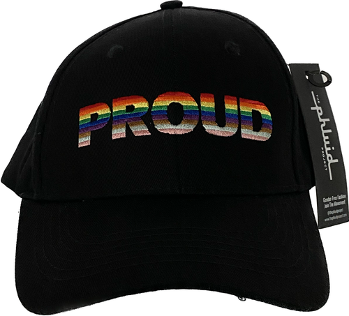 The Phluid Project Unisex Black Rainbow Pride Proud Baseball Cap One ...