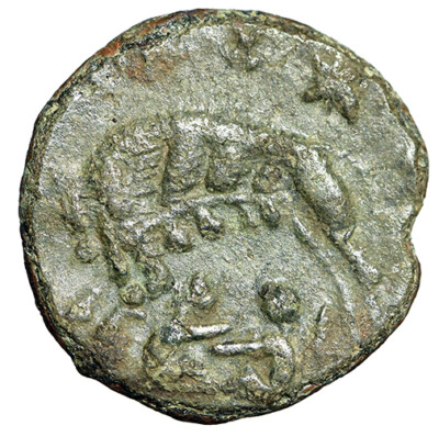 WOLF Lupa Romana Roman Coin w COA Rare Variety X Above CERTIFIED ...