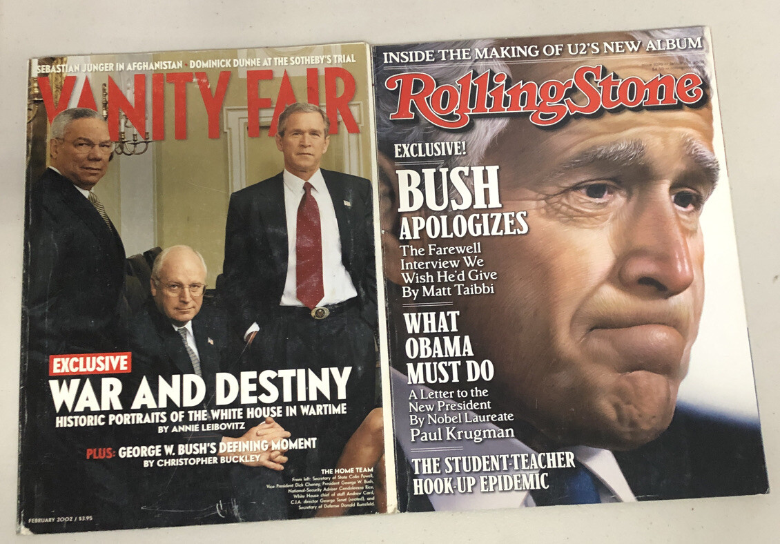 George Bush Lot Of 2 Magazines Rolling Stone 2009 Vanity Fair 2002 | eBay