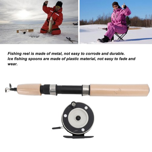 65cm Ice Fishing Rod Reel Combo Set Smooth Rotation Grip Non Slip ST | eBay