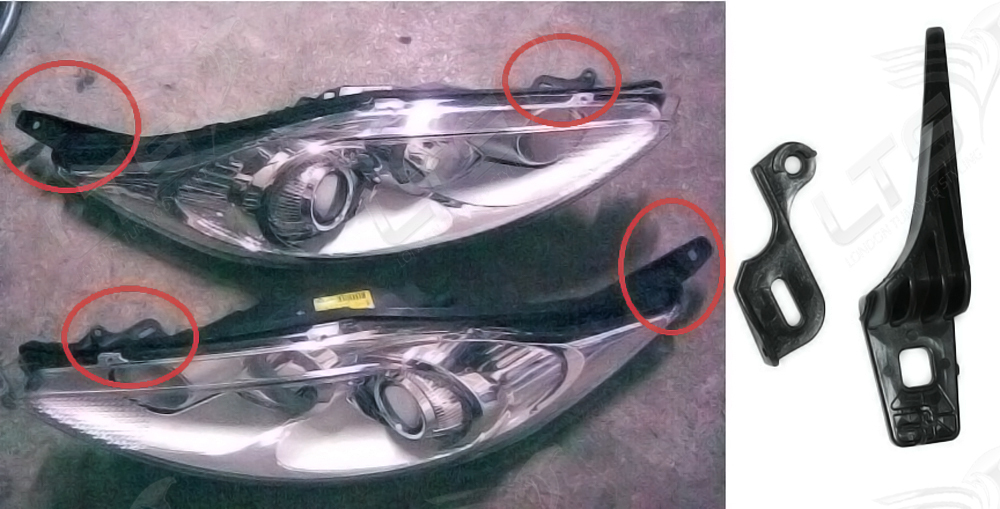 LEFT AND RIGHT HEADLAMP HEADLIGHT BRACKET TAB REPAIR KIT FORD FIESTA ...