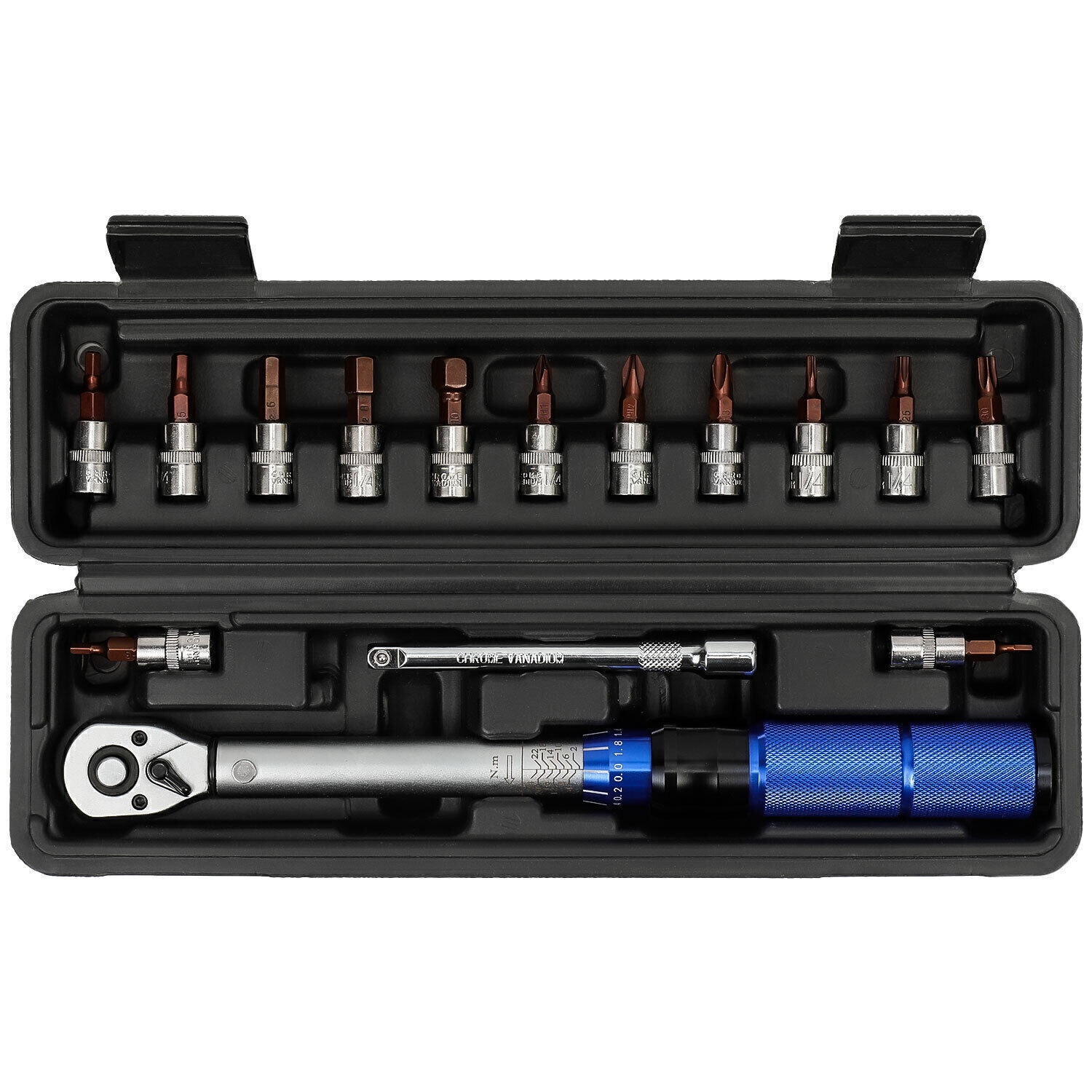 DREHMOMENTSCHLÜSSEL 1/4" 2-24 NM RATSCHE DREHMOMENT WERKZEUG STECKNÜSSE ...