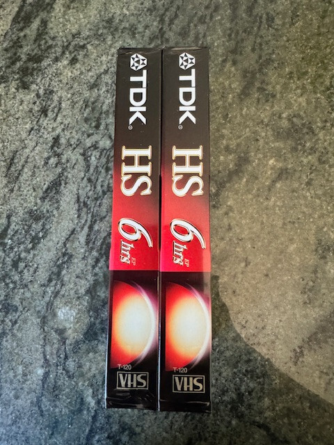 TDK Premium Quality HS VHS T-120 6hrs Video Cassette Tape SEALED x 2 ...