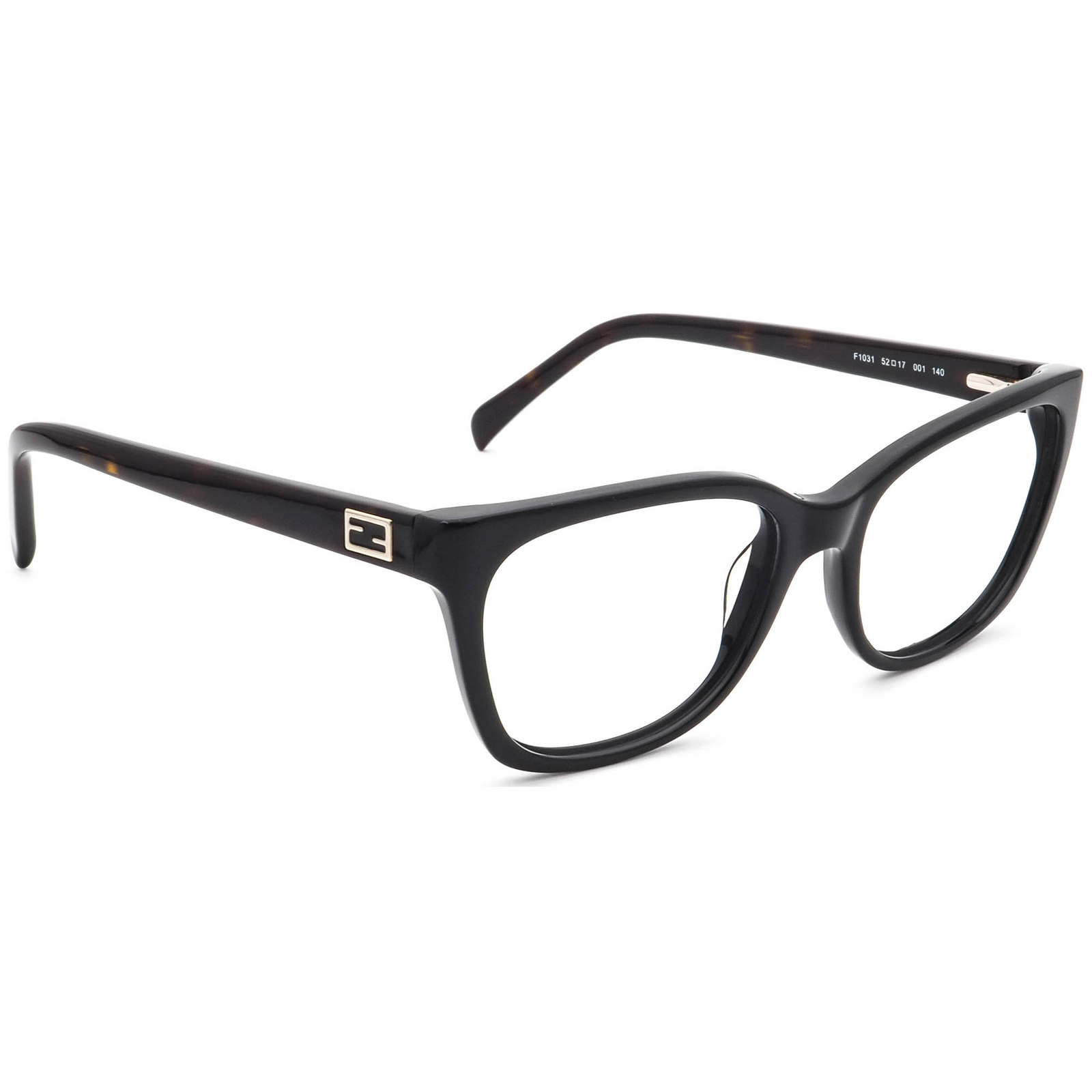 Fendi Eyeglasses F1031 001 Black/Tortoise Rectangular Frame Italy 52[]17 140 | eBay