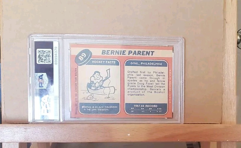 BERNIE PARENT 1968 ROOKIE CARD # 89 PSA 6 | eBay