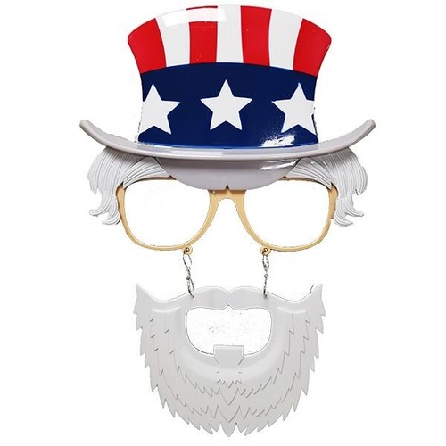 American Uncle Sam's Top Hat with Moustache & Beard Glasses 4th July ...