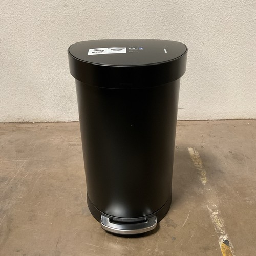 Simplehuman 45 L Semi-round Step Trash Can Matte Black Steel CW2099 | eBay