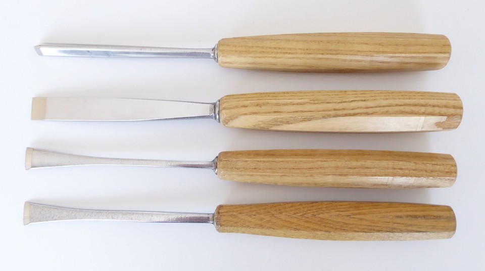 4 Pfeil Swiss Made Octagonal Ash Handled Carving Chisels | eBay UK