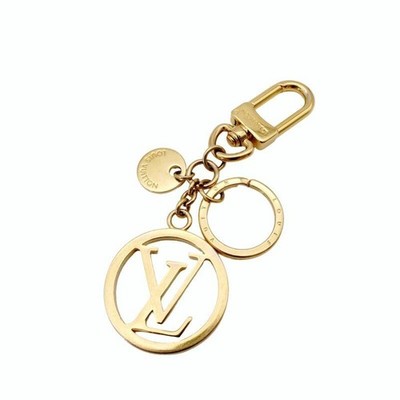 LOUIS VUITTON Key Chain Gold LV Logo Key Charm Key Holder | eBay