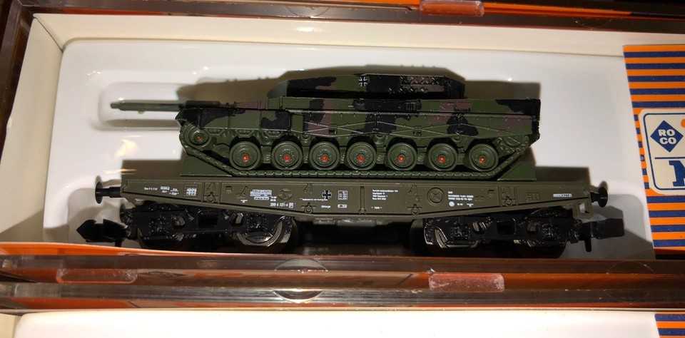 Roco 901 Minitanks Spur N, 3x Leopard Panzer 2 Transport neuwertig mit ...