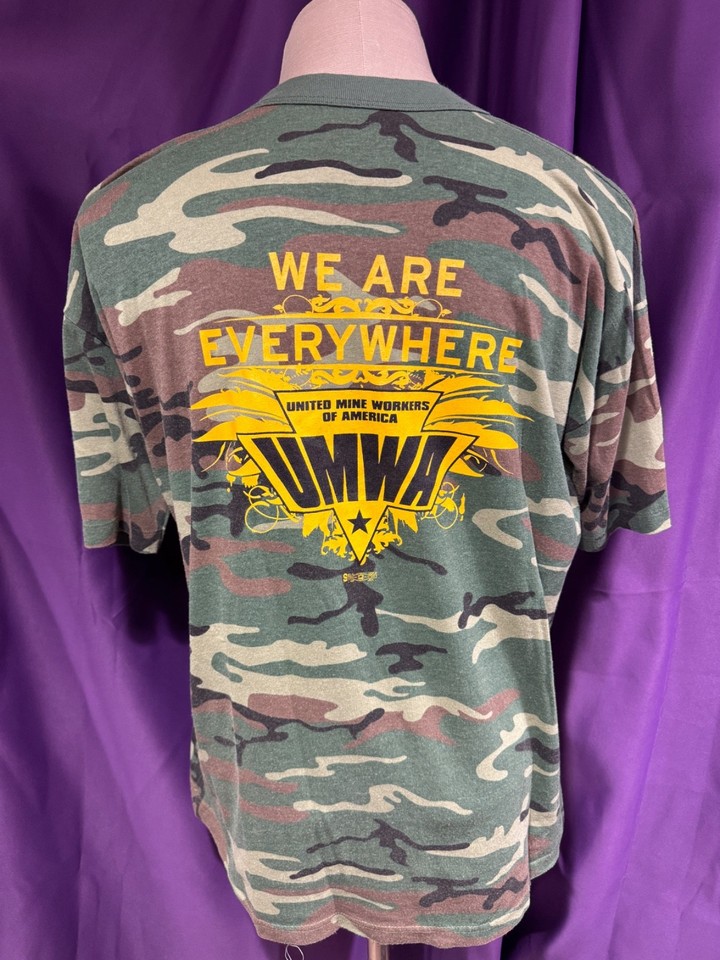 1980s Vintage UMWA United Mine Workers Union Camoflage RARE 50/50 T ...