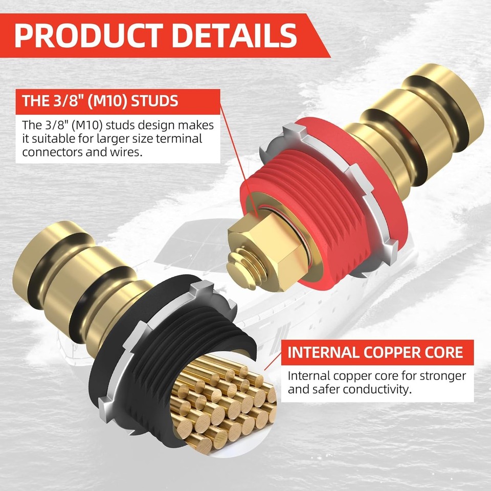 Remote Battery Terminals 3/8" Stud Battery Jump Post Remote Battery ...