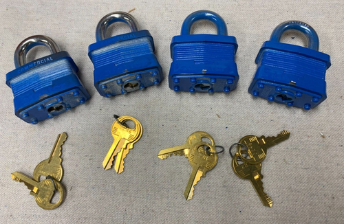 Master locks, set of 4 keyed alike, size one, 8 keys, #1KA. | eBay
