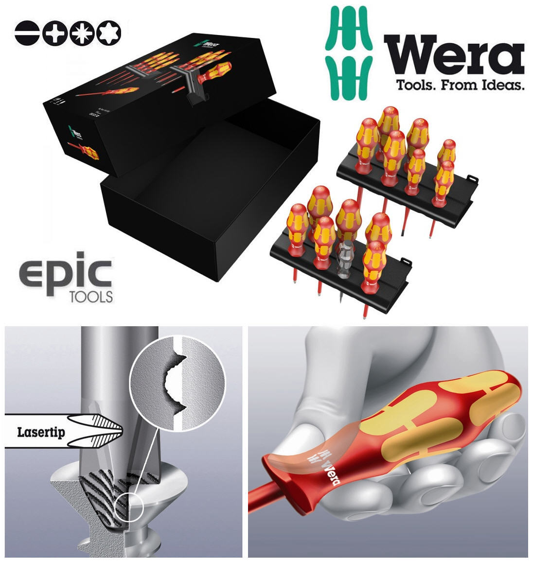 WERA BIG PACK 14 Pce Kraftform VDE Screwdriver Set Pz,Ph,Torx,Slot ...