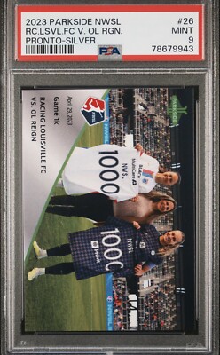2023 Parkside NWSL Pronto Game 1000 Silver /10 PSA 9 Louisville Orlando ...
