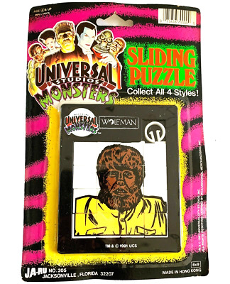 Universal Studios JA-RU Monster Sliding Puzzle WOLFMAN Unopened, Dated 1991 | eBay