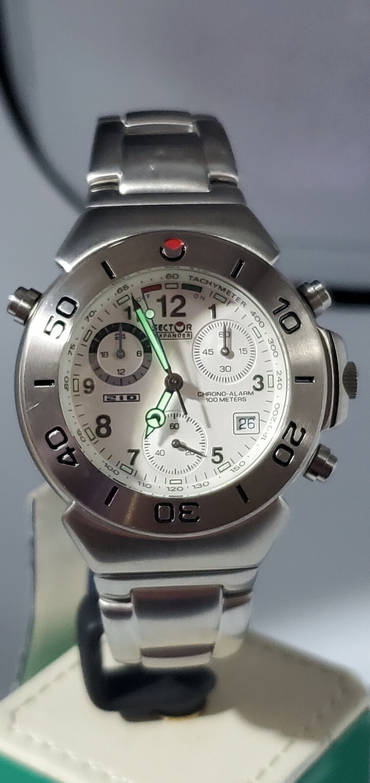 Sector Expender 210 Chrono Sec Alarm Light Silver Dial Men's Watch | eBay