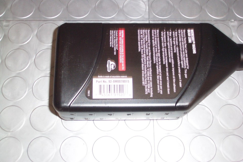 Mercury Racing Gear Oil 85w 90 Marine Outboard High Performance OEM 92 ...
