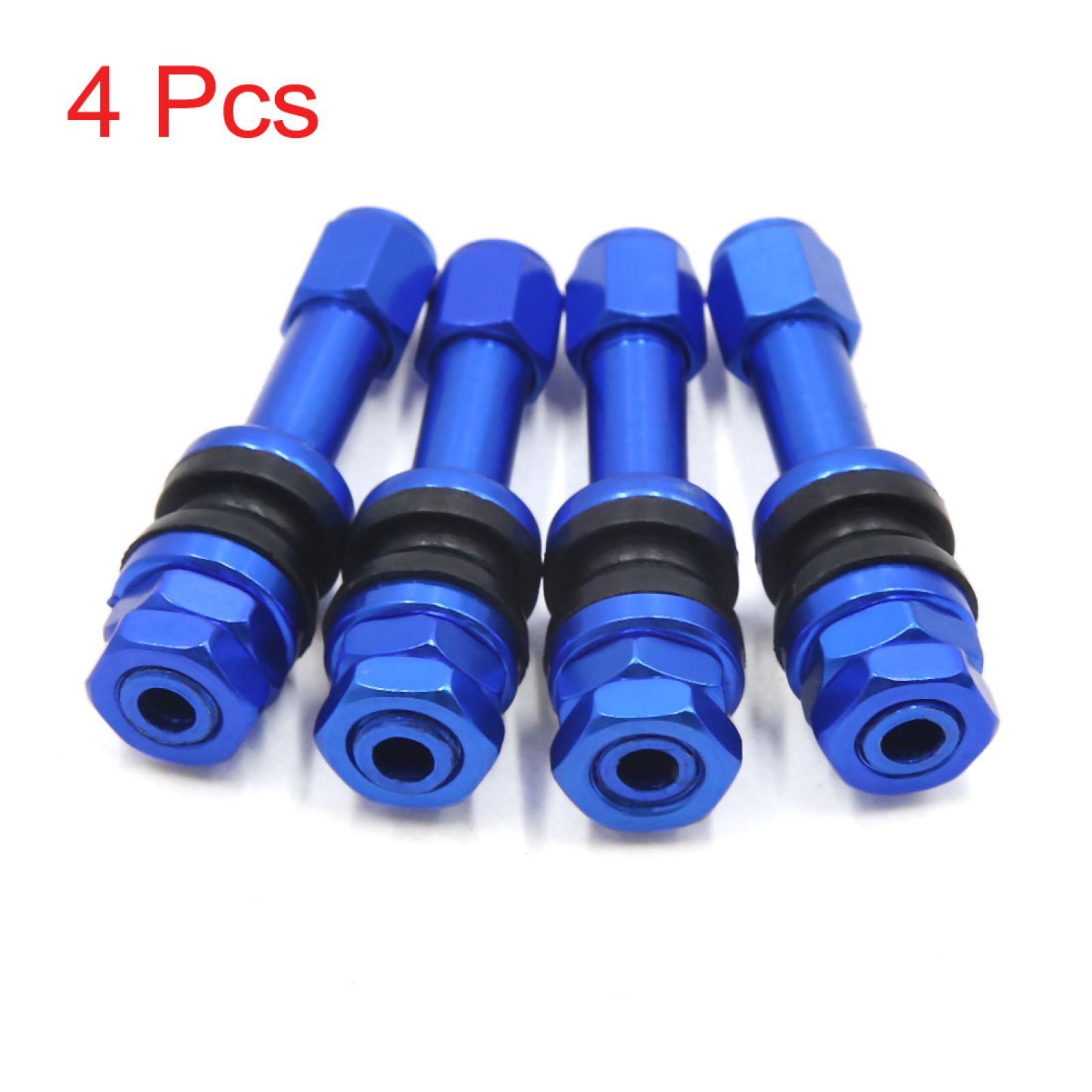 4Pcs Blue Bolt-in Wheel Rim Vacuum Tire Valve Stem w Dust Cap for Car ...