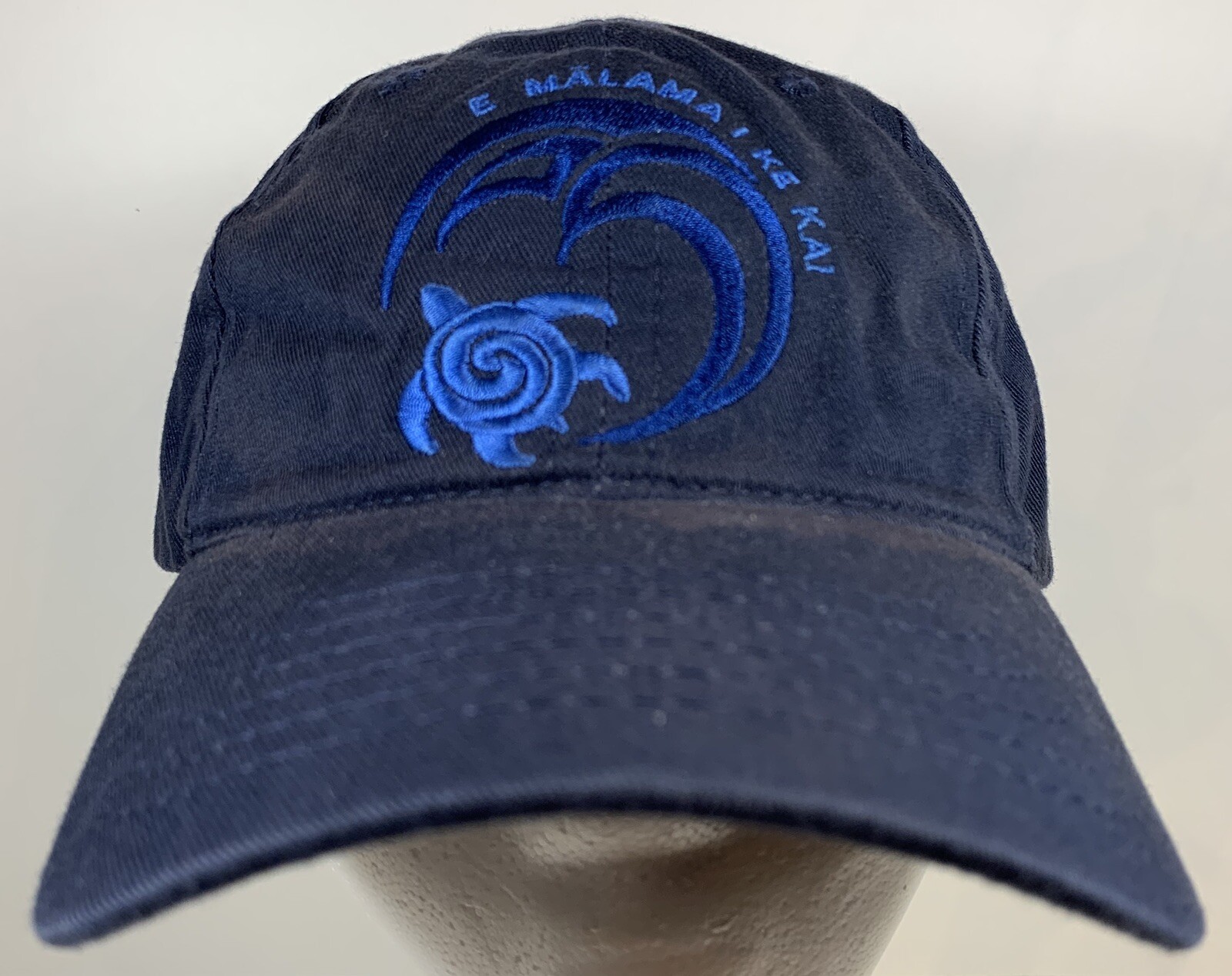 Hawaiian Cap E Malama I Ke Kai Sea Turtle Ocean Hat Navy Travel Boat ...