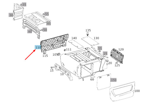 NEW MB VITO W447 FRONT LEFT SEAT BASE INNER TRIM A44791104029051 ...