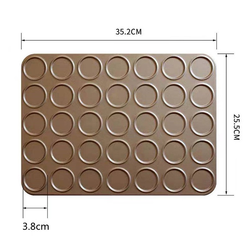 35 Holes Carbon Steel Baking Pan Macarons Cooking Mat Non Stick Baking ...