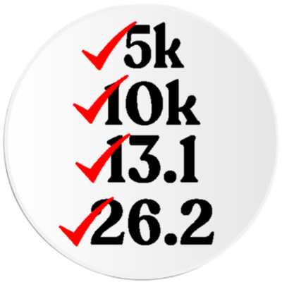 5k 10k 13.1 26.2 Runner's Checklist - 100 Pack Circle Stickers 3 Inch ...