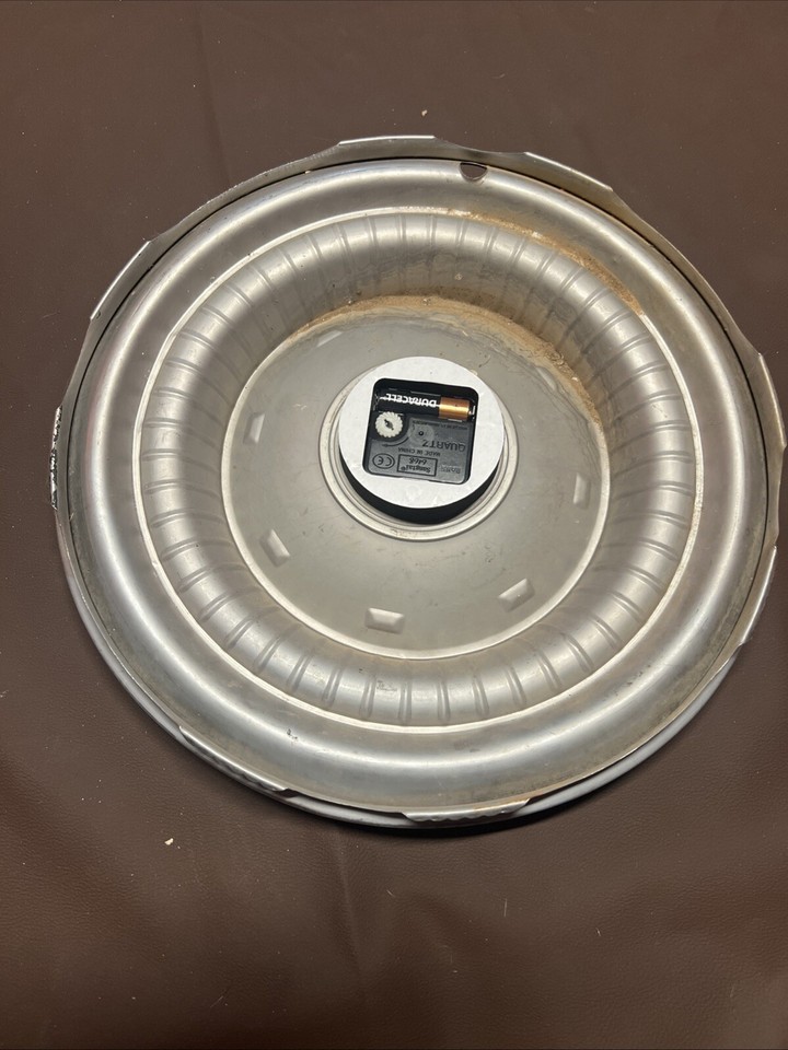 1959 Buick 15" Cap Hubcap Clock Wheel Cover VINTAGE Metal Antique Clock ...