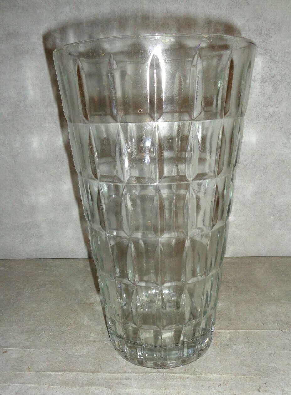 Vintage Glass Flower Vase Syndicate Sales Inc. 9 inches Tall Clear !! | eBay