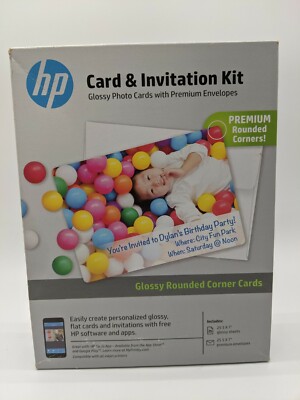 HP Card And Invitation Kit for Glossy Printer Paper 25 Cards ...
