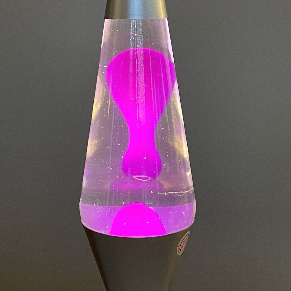 Lava Lamp 14.3” Lava Lite Clear Liquid Purple Wax Brushed Aluminum NEW ...