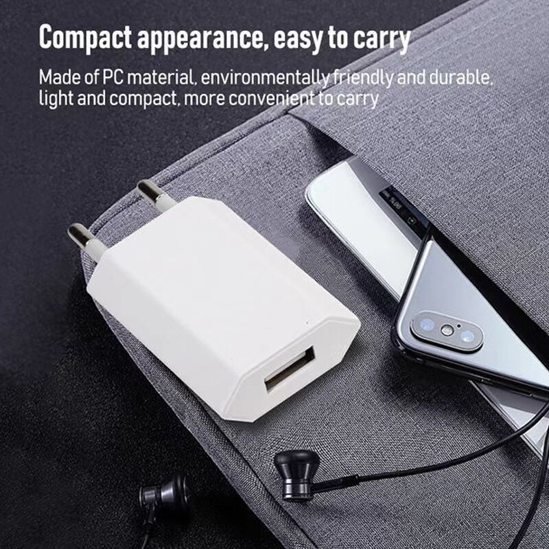 Mobile Phone Charge Adapter With Dual Round Plugs USB Port Quick ...