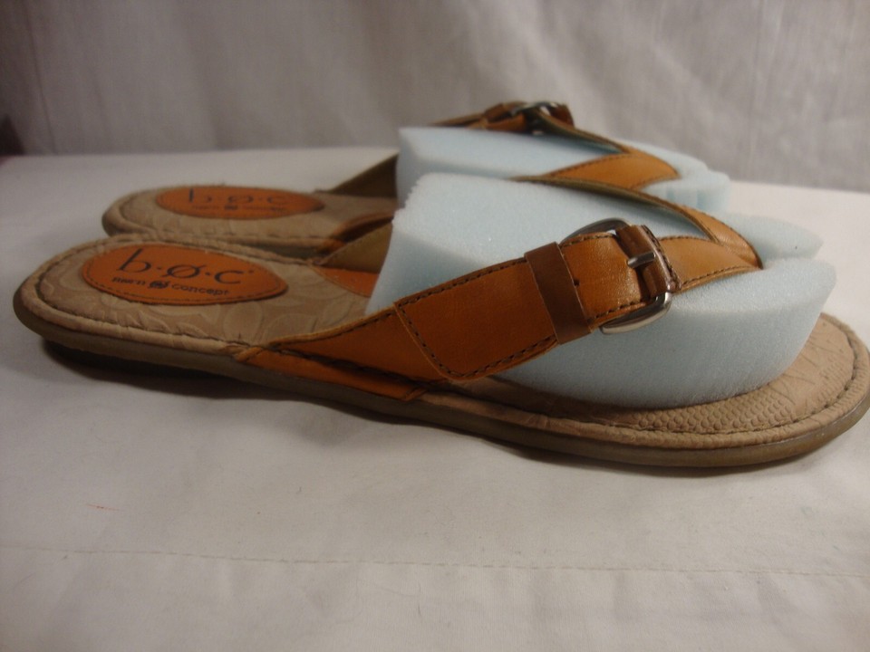 BORN LEATHER FLIP-FLOPS/SANDALS*ORANGE*8 MED./WIDE*NWOT | eBay