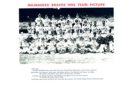 1956 MILWAUKEE BRAVES 8X10 TEAM PHOTO WISCONSIN AARON SPAHN BASEBALL ...